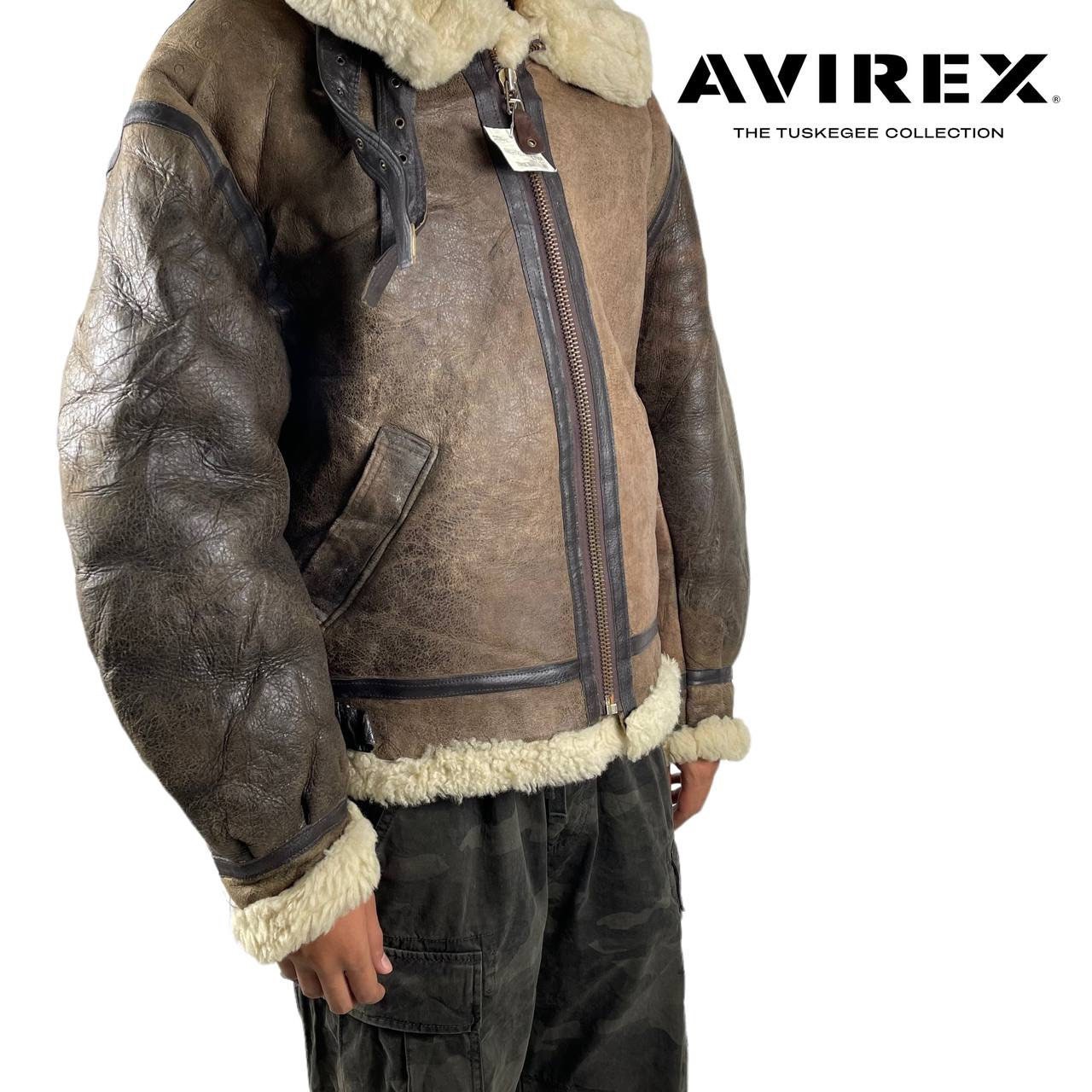 Vintage Avirex Type B-3 Tuskegee Airman Collection Sheepskin Us Army Aviator Jacket Size Medium ...