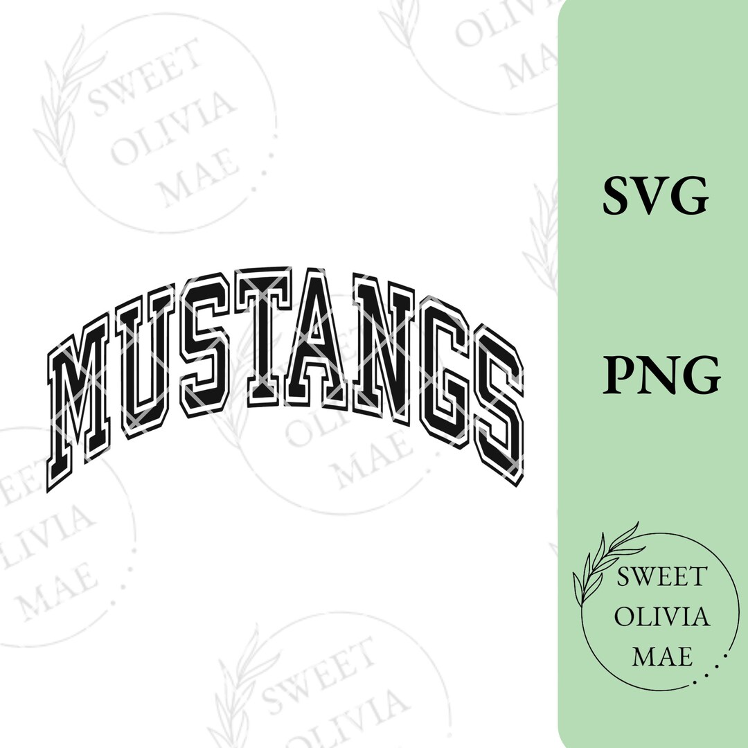 Mustangs Arched | SVG PNG | Digital Download | Cut File Silhouette ...
