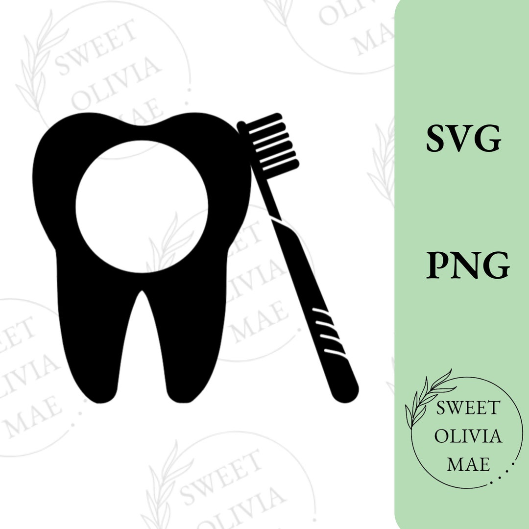 Monogram Tooth SVG PNG JPG | Dental Decal | Tooth and Toothbrush ...