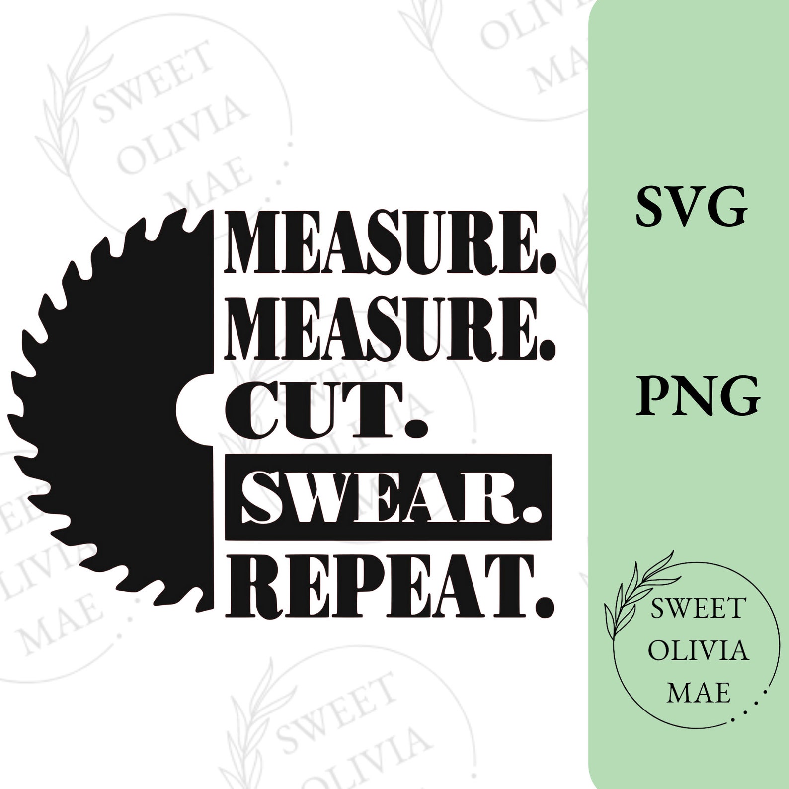 Measure Cut Swear Repeat SVG PNG | Carpenter SVG | Digital Download ...