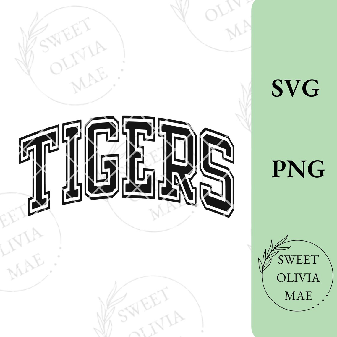 Tigers Arched | SVG PNG | Digital Download | Cut File Silhouette Cricut ...