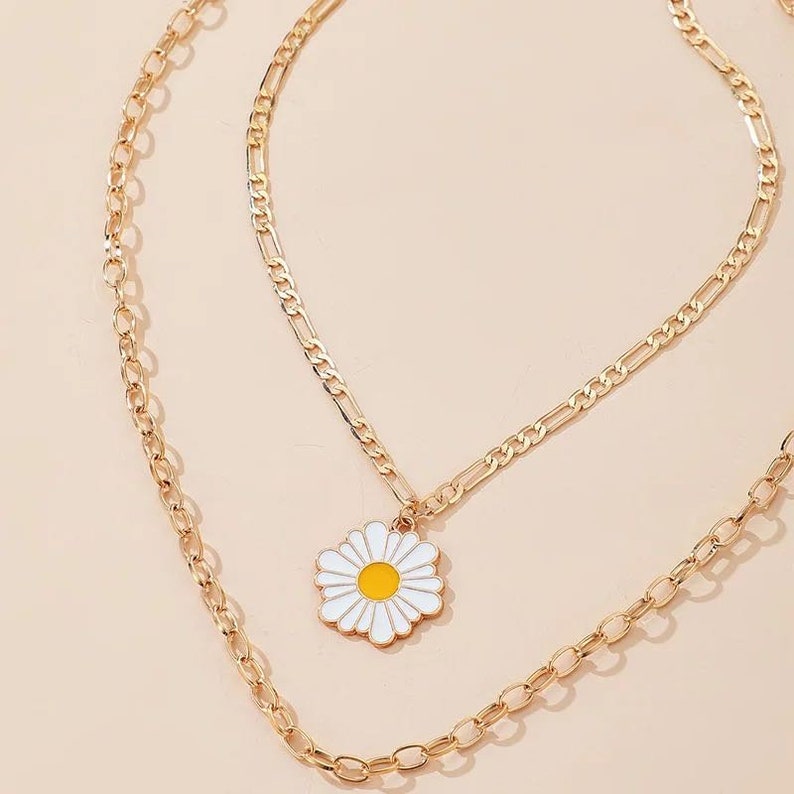 Daisy Jewelry Daisy Necklace Daisy Pendant Gold Necklace | Etsy