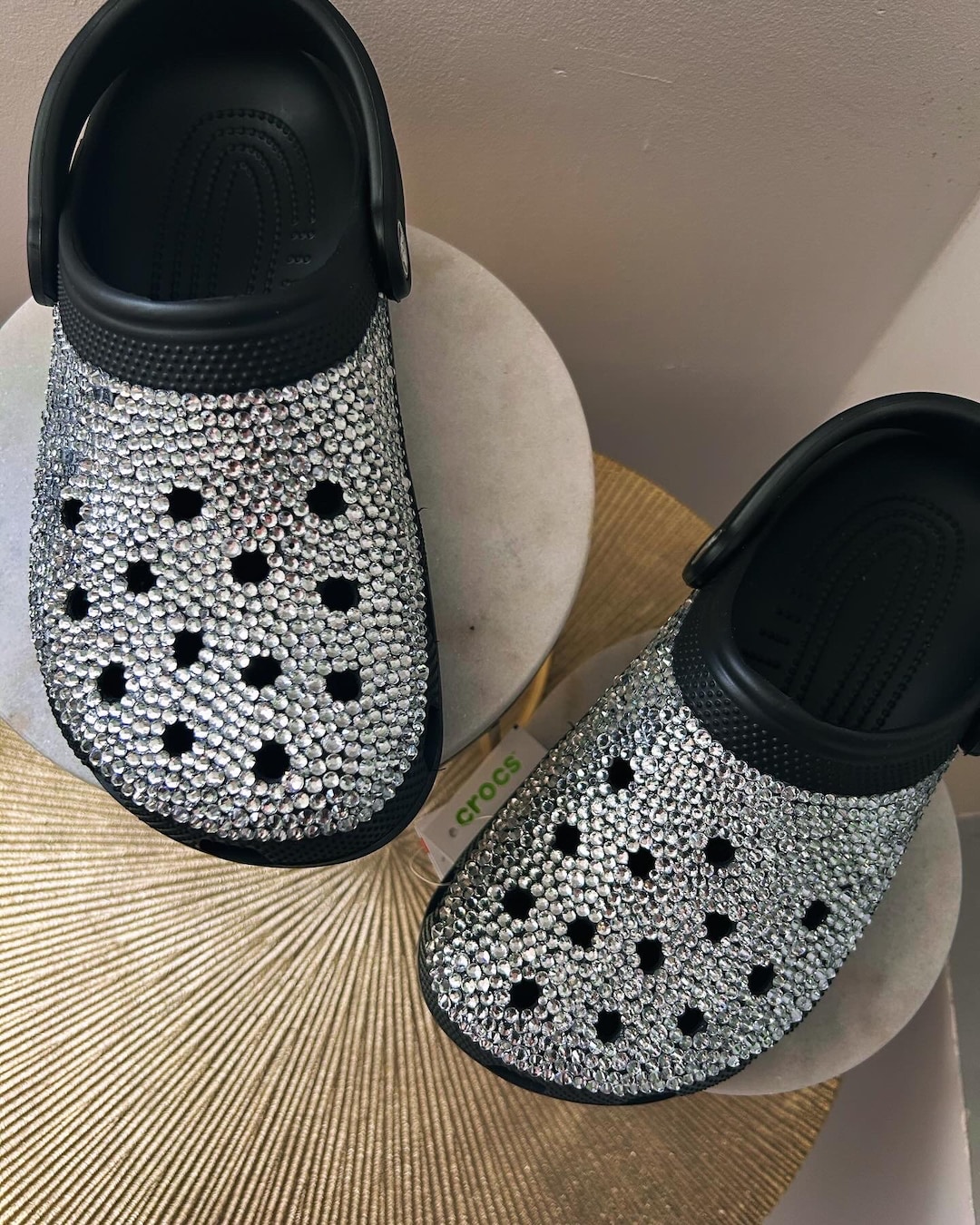 Clear Crystal on Black Crocs - Etsy