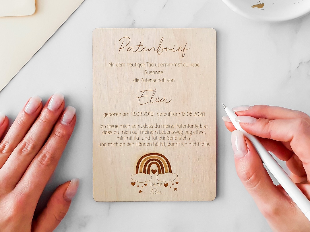 Godparent Letter Made of Wood Personalized THANK YOU Gift From the ...