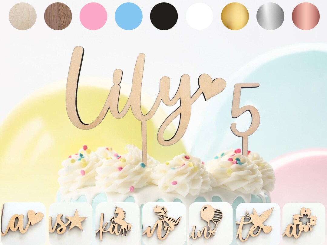 Birthday Cake Topper Name Personalized Cake Topper With Name and Number ...