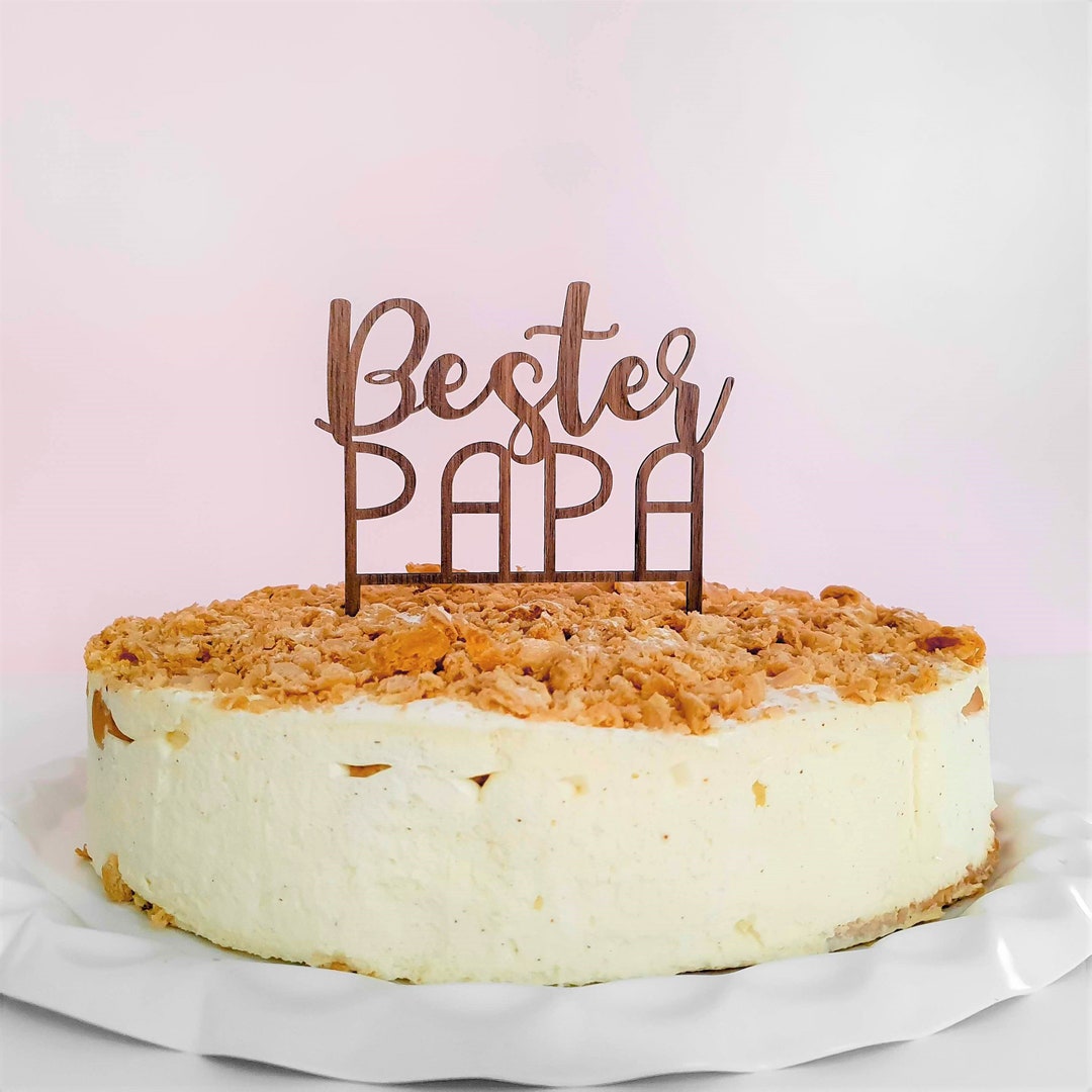 Cake Topper aus Holz / Acryl: "Bester Papa" Geschenkidee zum Vatertag ...
