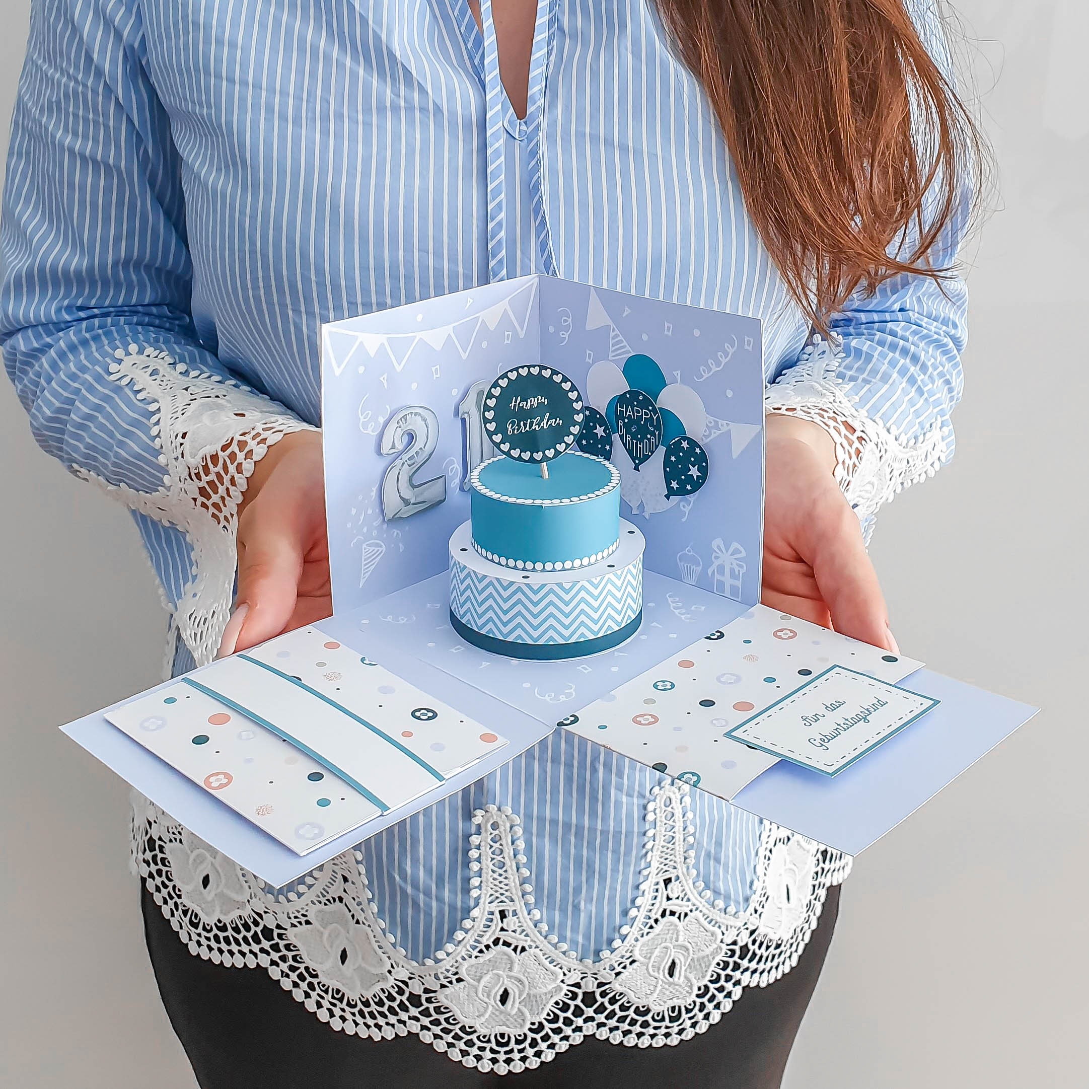 Printable 3D Birthday Card for Him or Her, DIY Birthday or Baby Shower ...