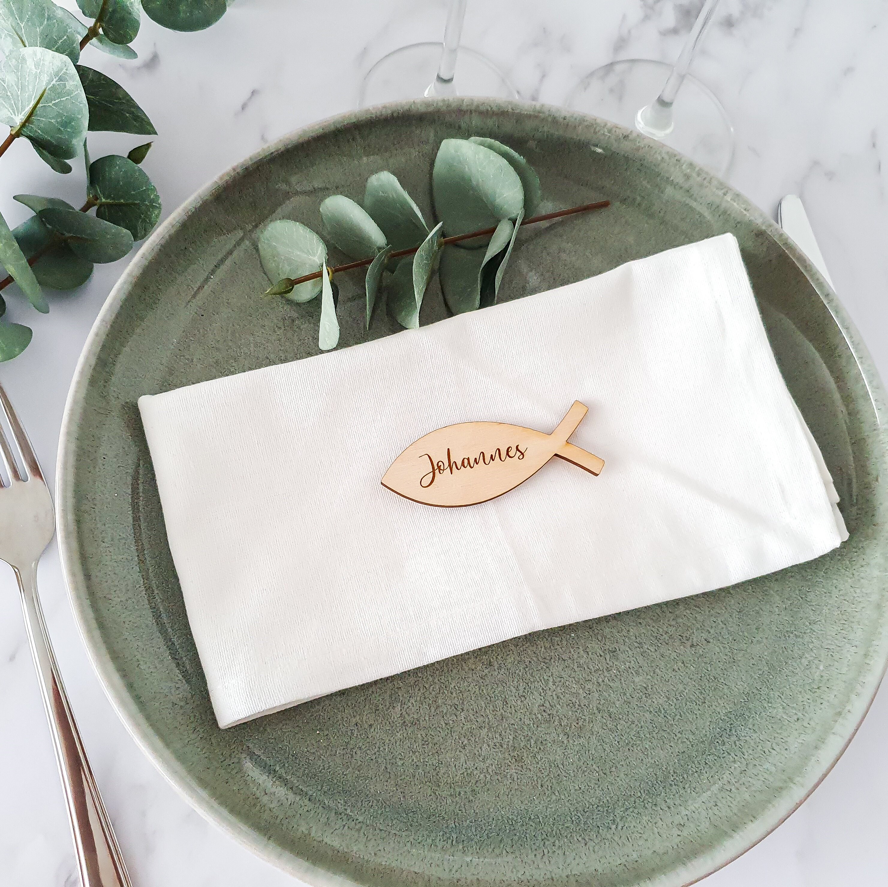 Fish-shaped Name Tags for Baptism, Communion & Confirmation ...