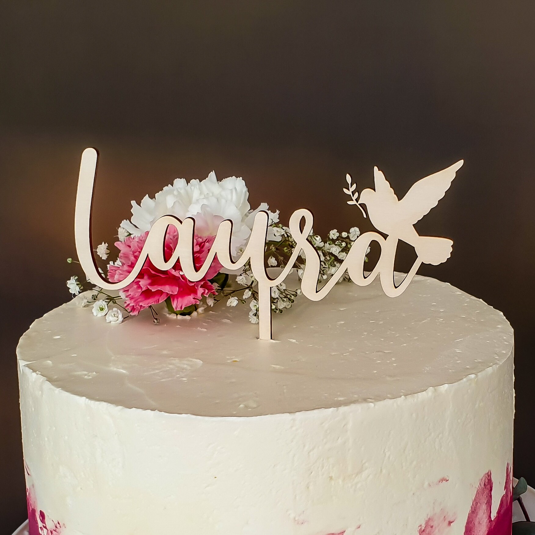 Personalized Cake Topper Dove: Cake Topper With Name for | Etsy