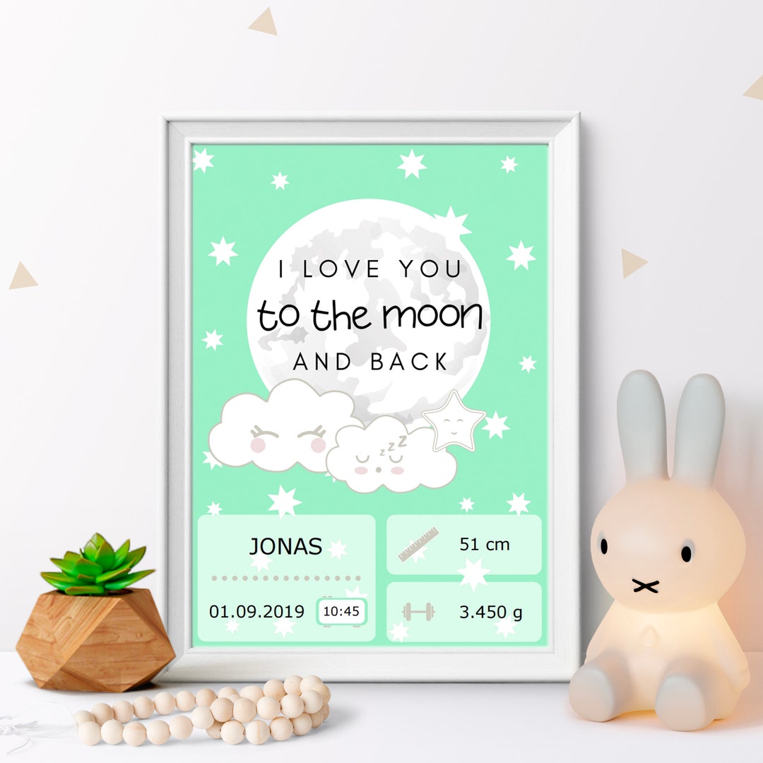 Personalized Baby Nursery Print, Custom Printable Nursery Wall Art ...
