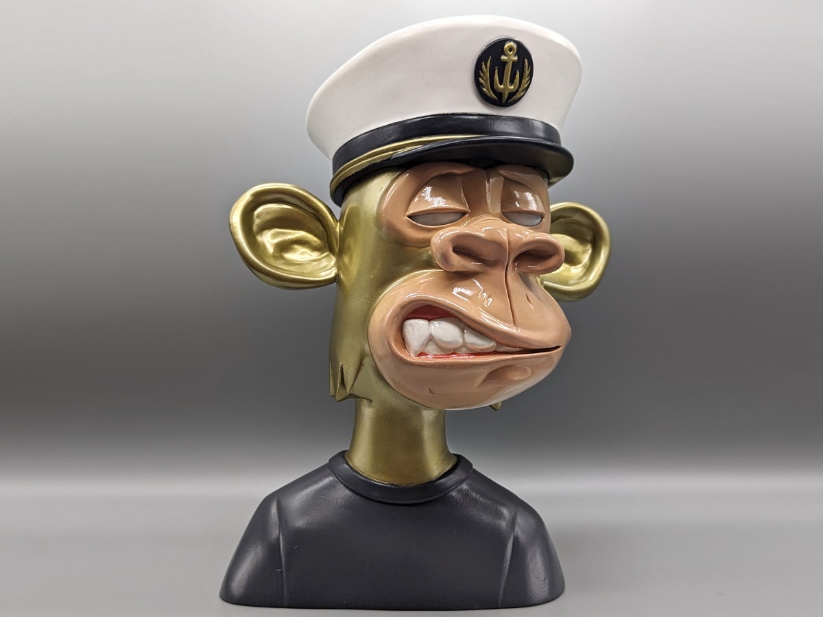 Bored Ape Yacht Club #3749 Homage - Handcrafted NFT Art Sculpture, LED ...
