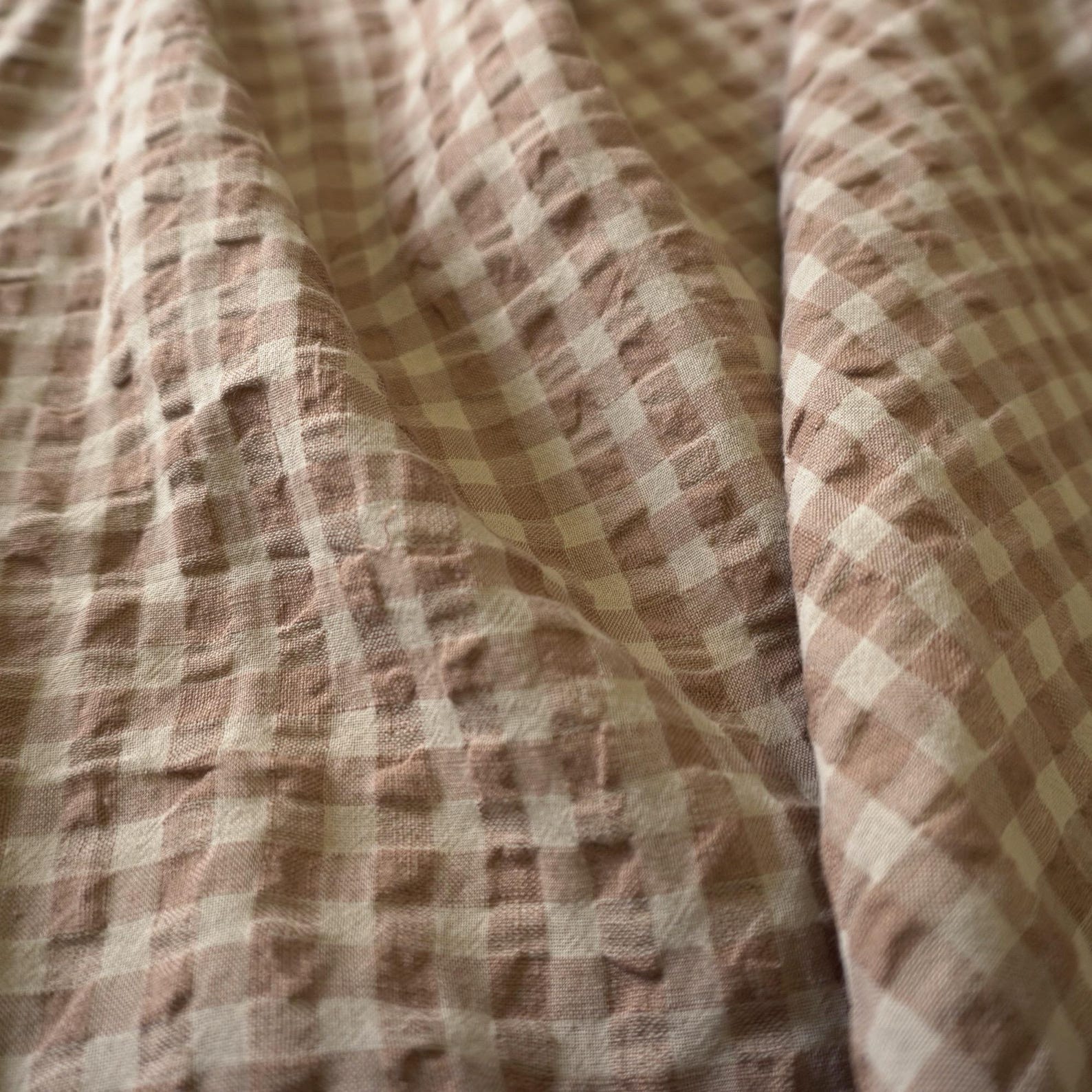 Yarn Dyed Linen Crinkled Gingham - Beige - Etsy