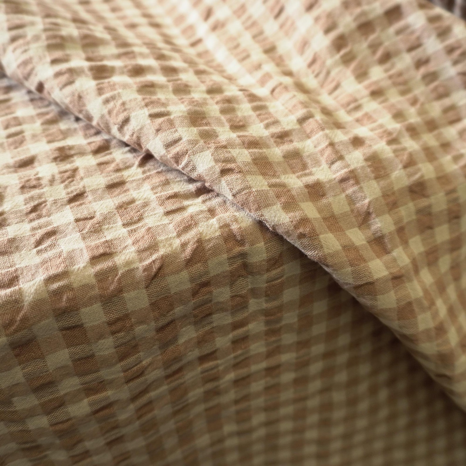 Yarn Dyed Linen Crinkled Gingham - Beige - Etsy