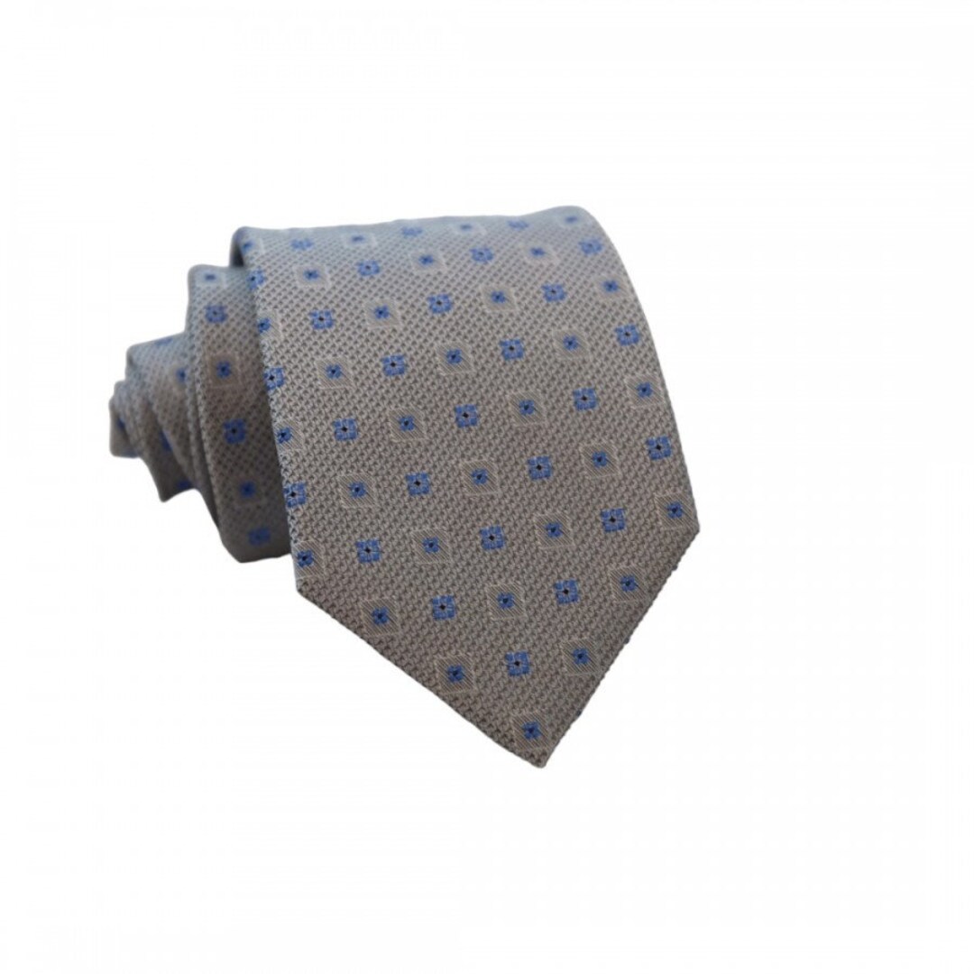 Silk Necktie Light Grey/blue Color Design 8cm - Etsy