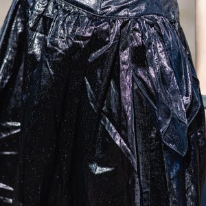 Vintage Black Shiny Goth Princess Dress Vampire Fit and Flare Wedding ...