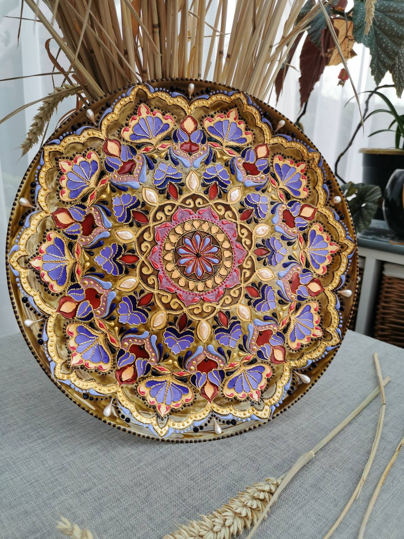 Large Decorative Plate, Wall Plates. Home Decor, Wall Art. Handpainted ...