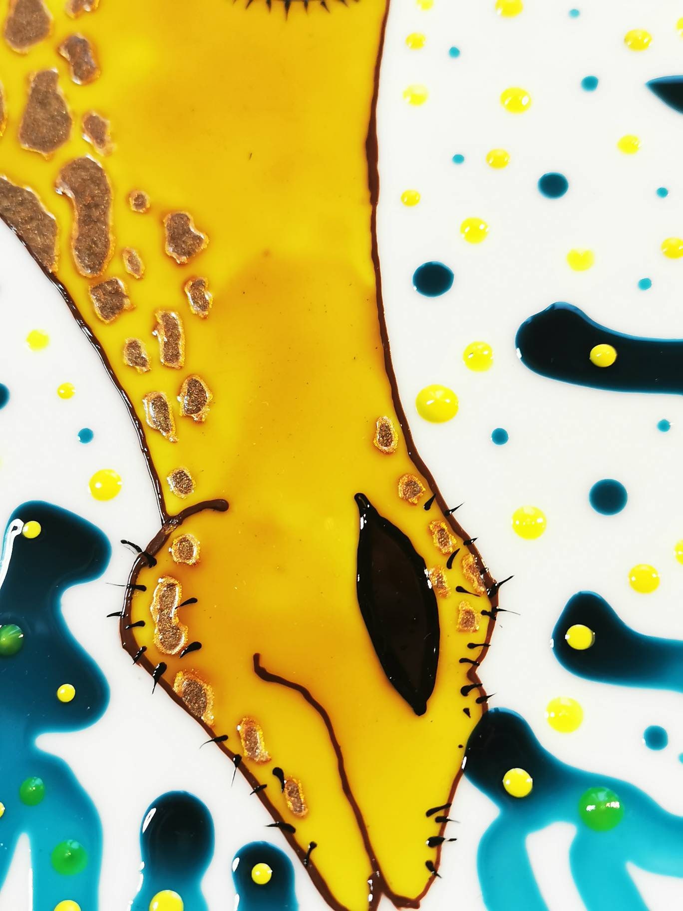 Wall Art. Decorative Hand Painted Giraffe Ceramic Wall Plates. Home ...