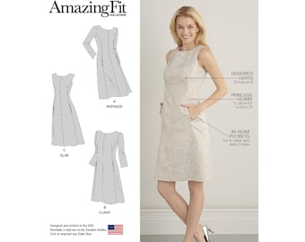 Simplicity Sewing Pattern 8258 Misses' and Plus Size Amazing Fit Dress ...