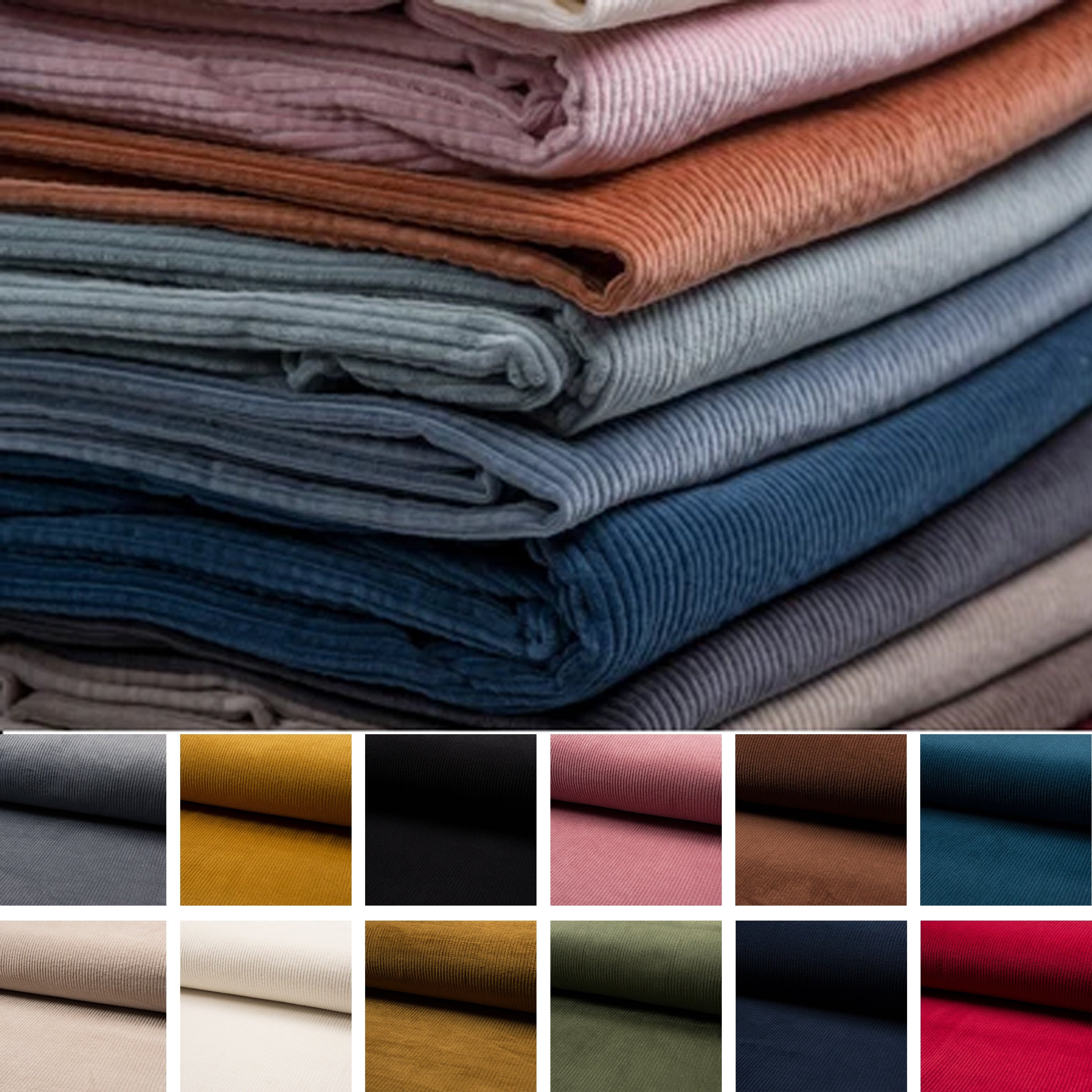 Jumbo 6 Wale Cotton Stretch Corduroy Fabric Material 340 GSM - Etsy Canada
