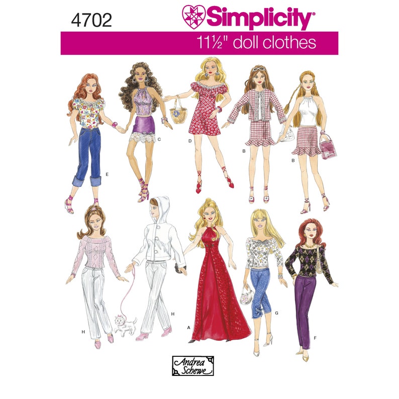 Simplicity Doll Clothes Sewing Pattern S4702 - Etsy