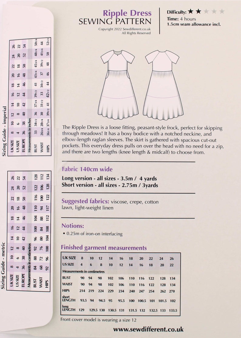 Ripple Dress Fabric Sewing Pattern by Sew Different - Etsy