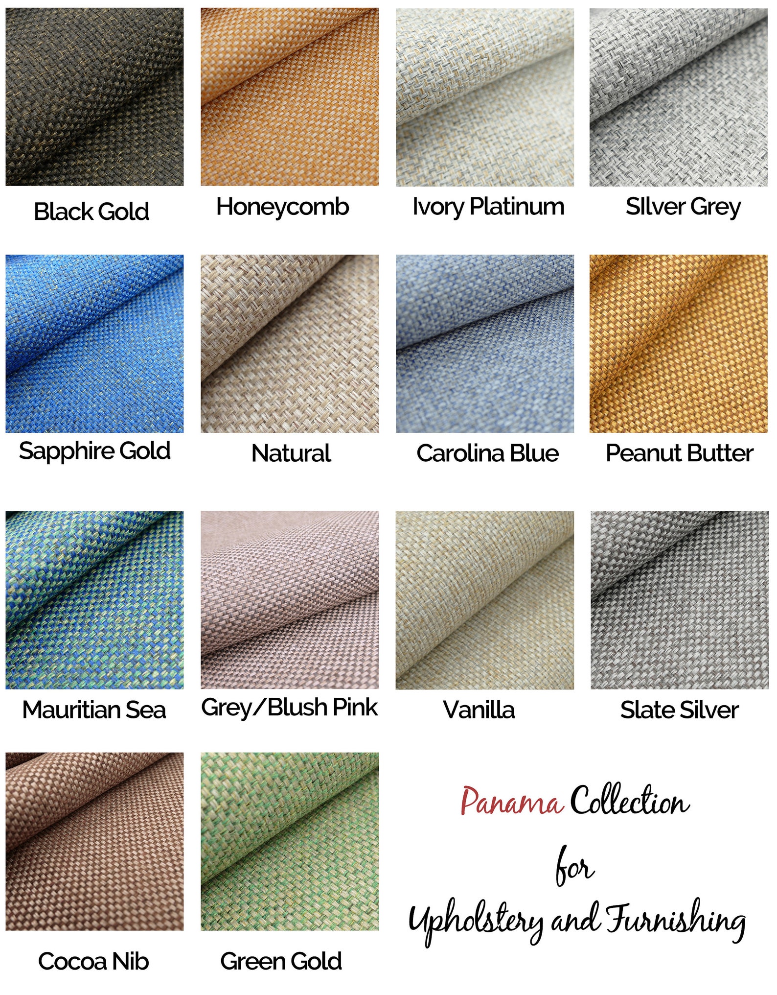 Panama Basketweave Woollen Linen Look Durable Soft Furnishing ...