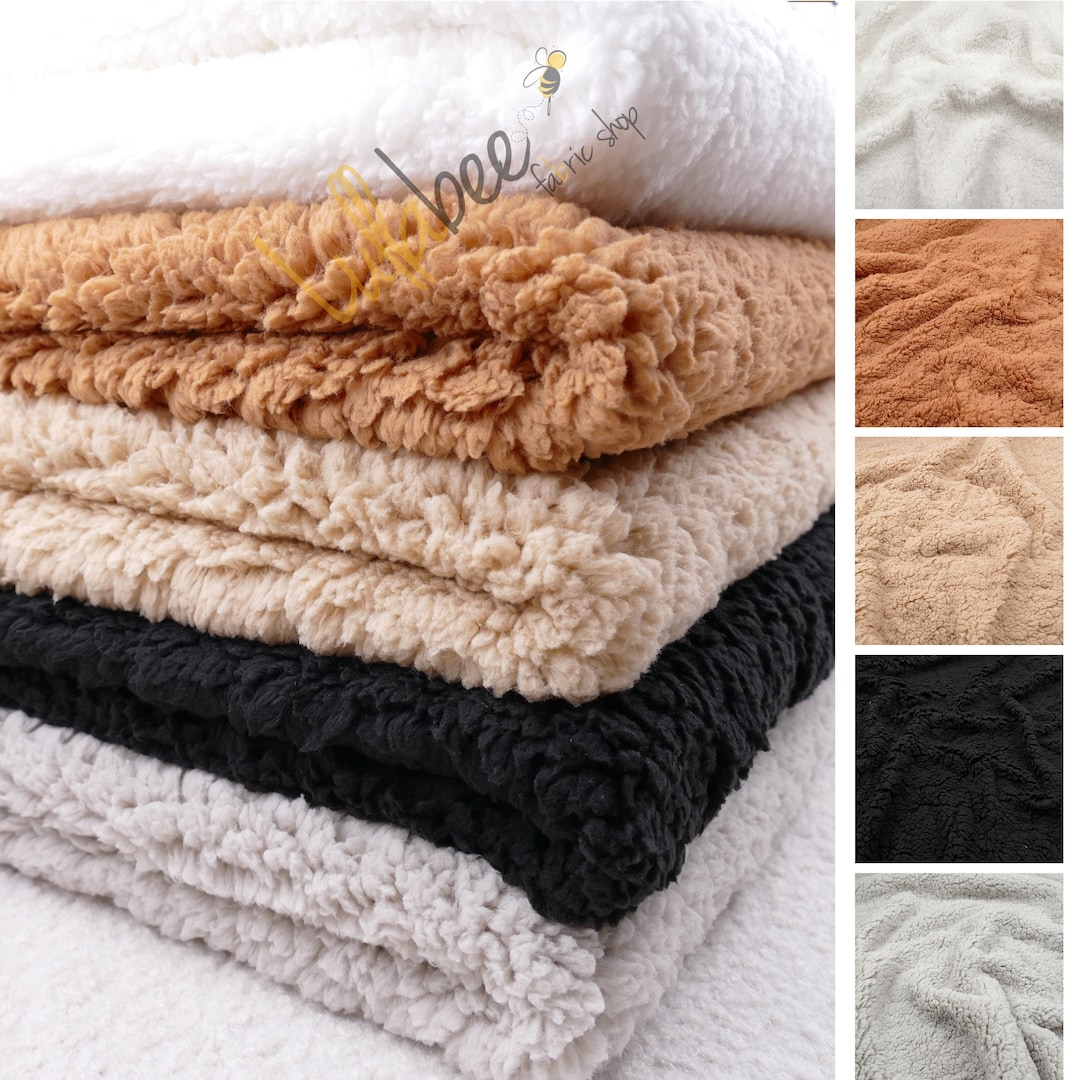 Sherpa Teddy Luxury Knitted Fur Super Soft Sheep Wool Feel Fabric ...