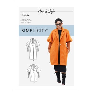 Simplicity Sewing Pattern S9186 Misses' Coat & Jacket - Etsy UK