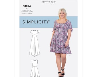 Simplicity Sewing Pattern S8874 Misses'/women's Easy-to-sew Knit Dress - Etsy