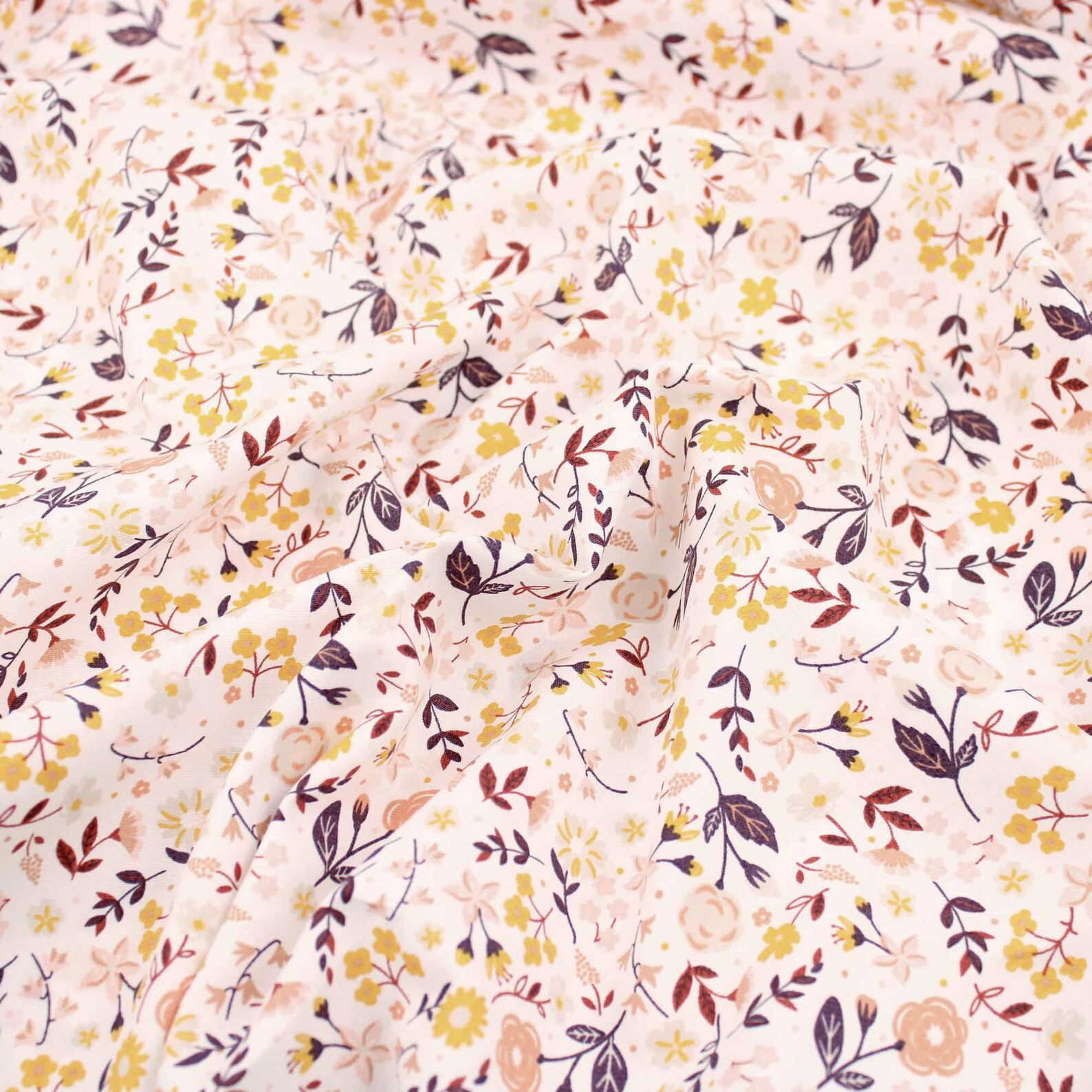 Ditsy Flowers Organic Cotton Poplin Soft Woven Floral Pattern Women ...