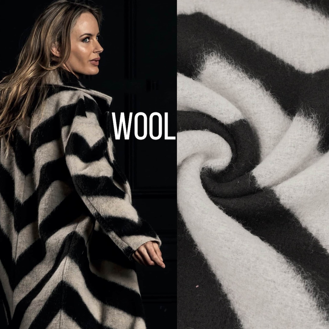 Fashion Wool Zig Zag Chevron Coating Thick Fur Coating Coat Warm Women ...