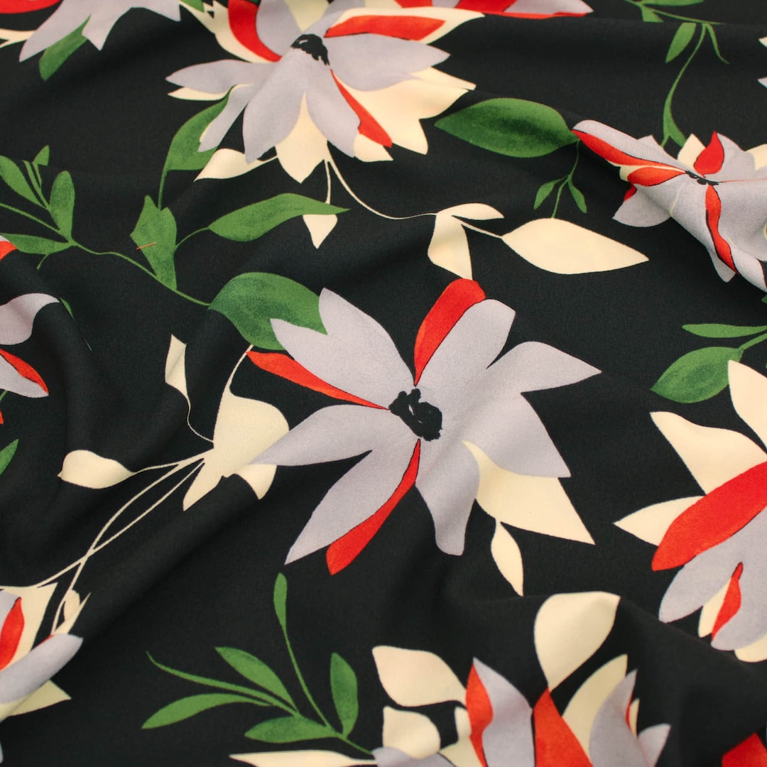 Bold and Big Flowers Texture Dressmaking Spandex Ex Zara Fabric ...