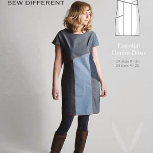 Essential Denim Dress Fabric Sewing Pattern - by Sew Different - Etsy