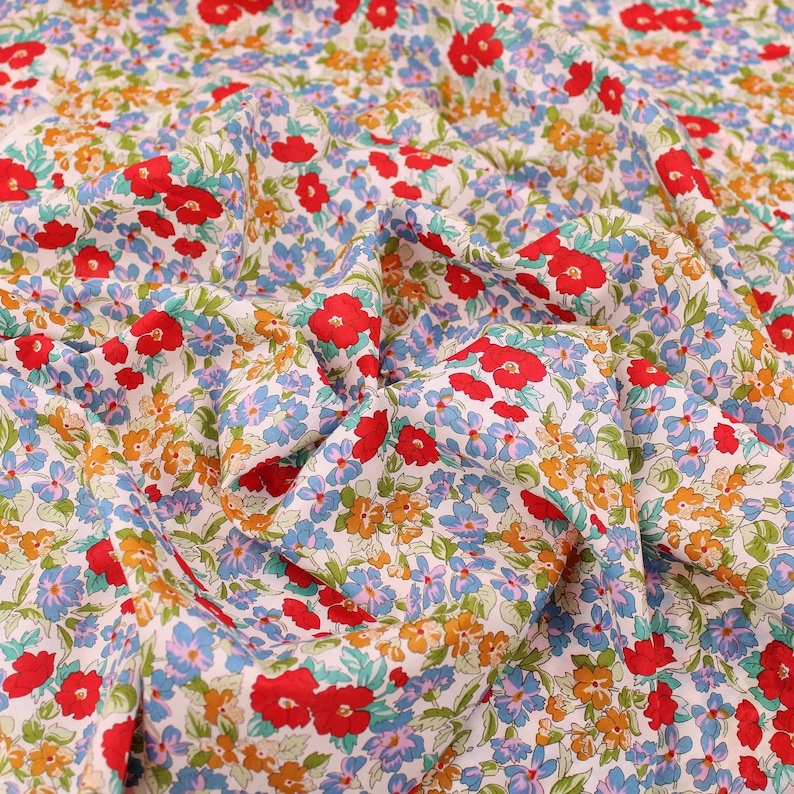 Pima Cotton Lawn Floral Pattern Dressmaking Light Woven Women Quilting ...