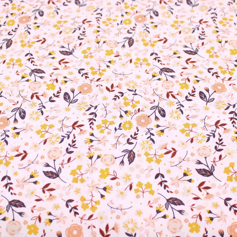 Ditsy Flowers Organic Cotton Poplin Soft Woven Floral Pattern Women ...