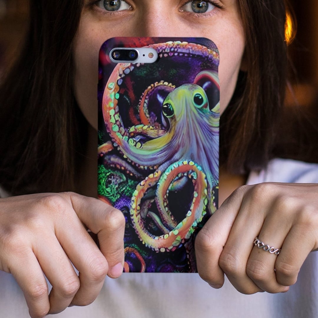 Psychedelic Octopus - Trippy Colorful Design Phone Case - Octopus Lover ...