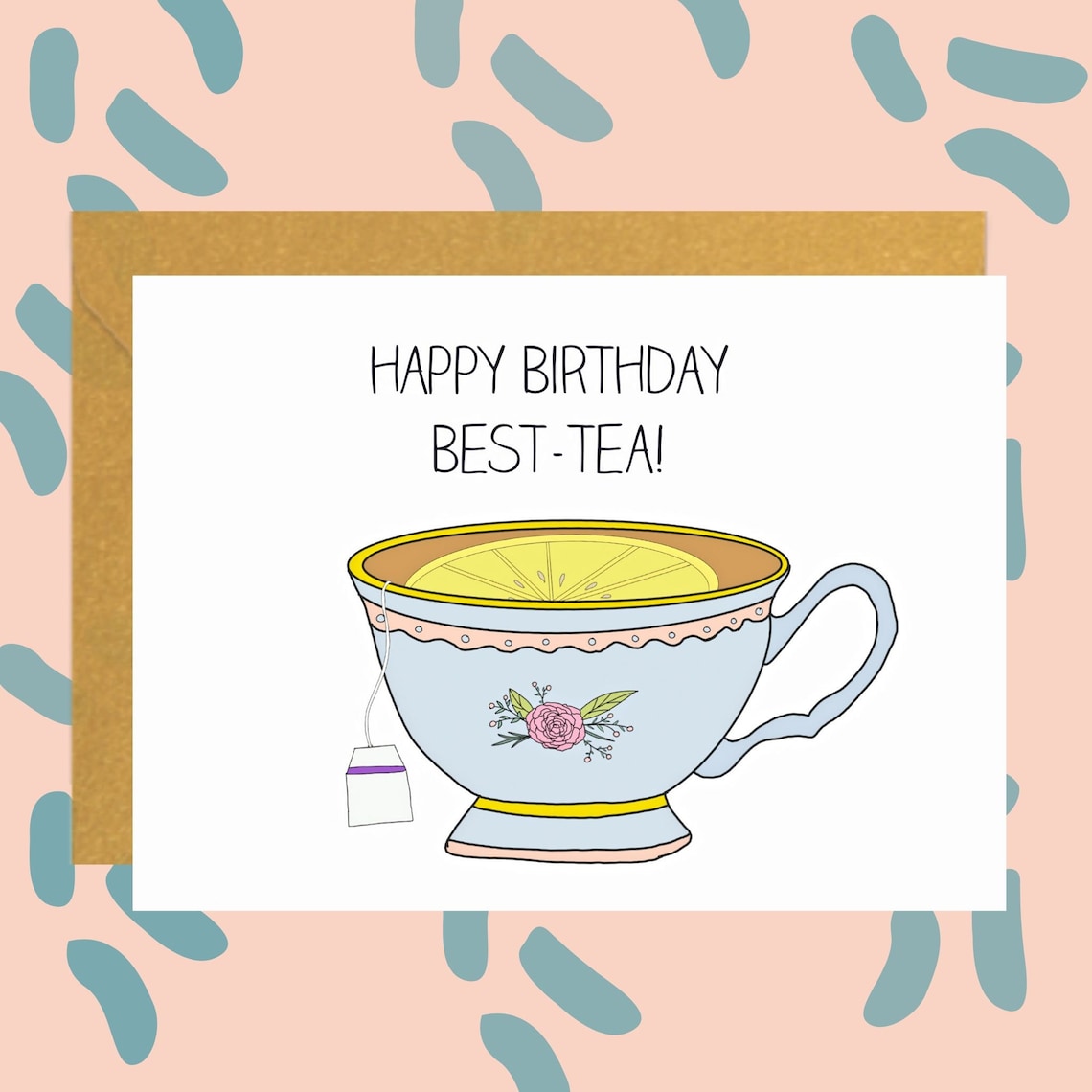 Happy Birthday Best-tea! | Birthday | Greeting Card | Friends - Etsy
