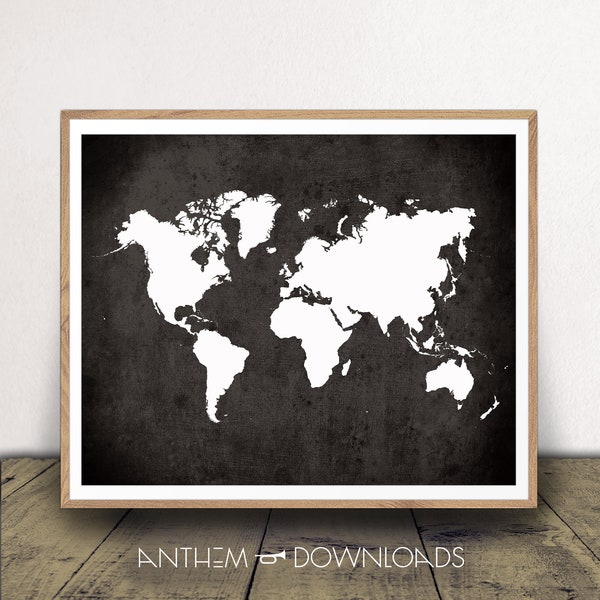 World Map Poster - Etsy