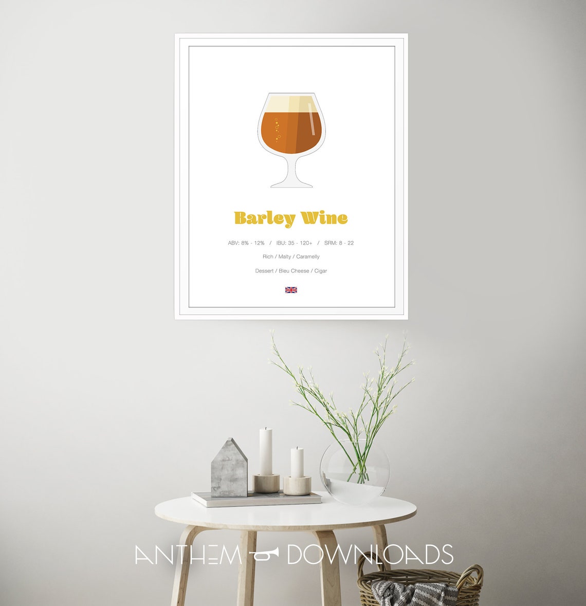 Barley Wine Beer Poster Printable Beer Art Home Bar Decor - Etsy