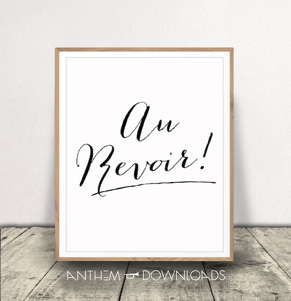 Au Revoir Art Print Typography Poster French Postcard - Etsy
