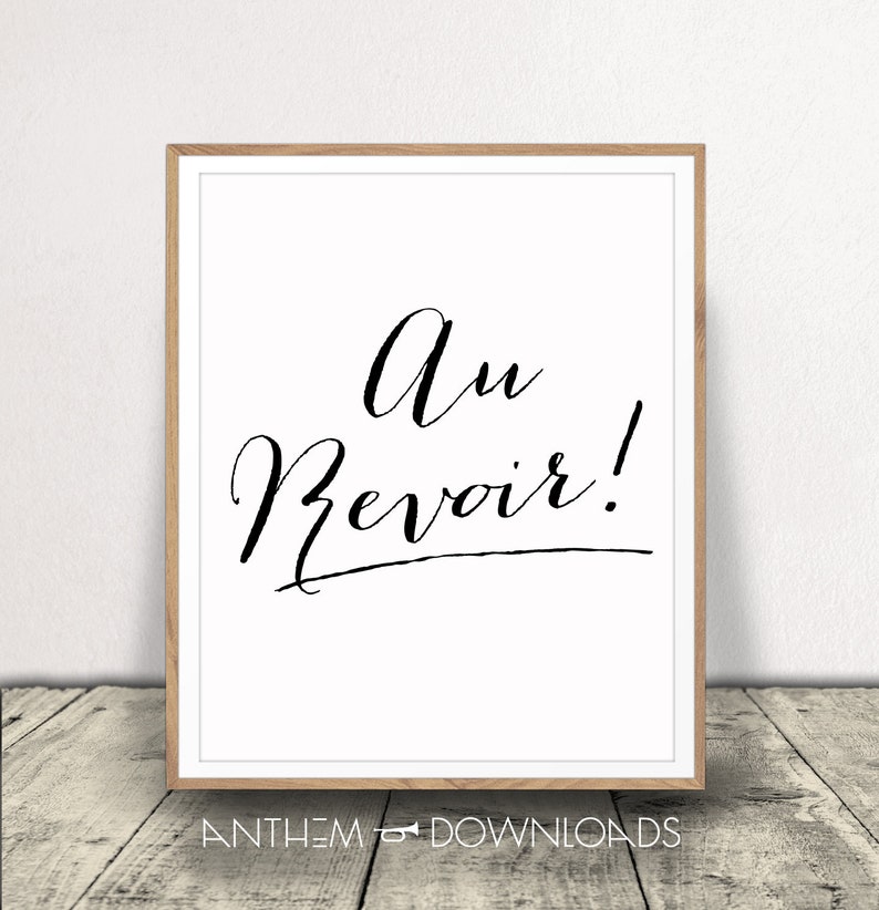 Au Revoir Art Print Typography Poster French Postcard - Etsy
