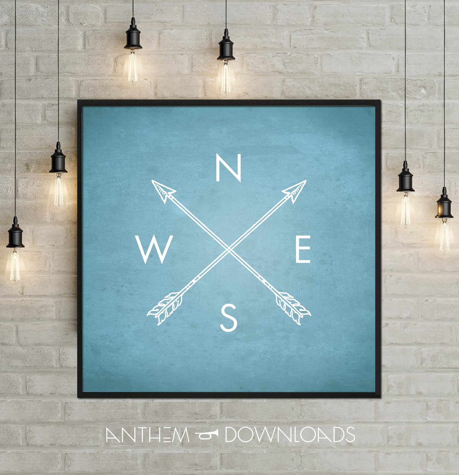 Compass Arrows Print Farmhouse Decor Nsew Modern Art Compass Directions Poster Print At Home Etsy