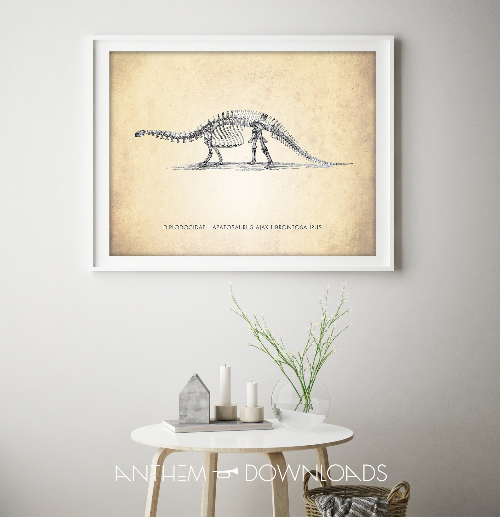 Brontosaurus Art Print - Dinosaur Poster - Natural History Chart ...