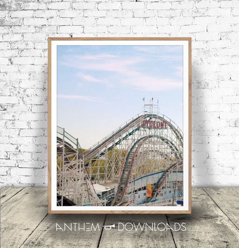 Rollercoaster Art Print - the Cyclone Poster - Coney Island Wall Art ...