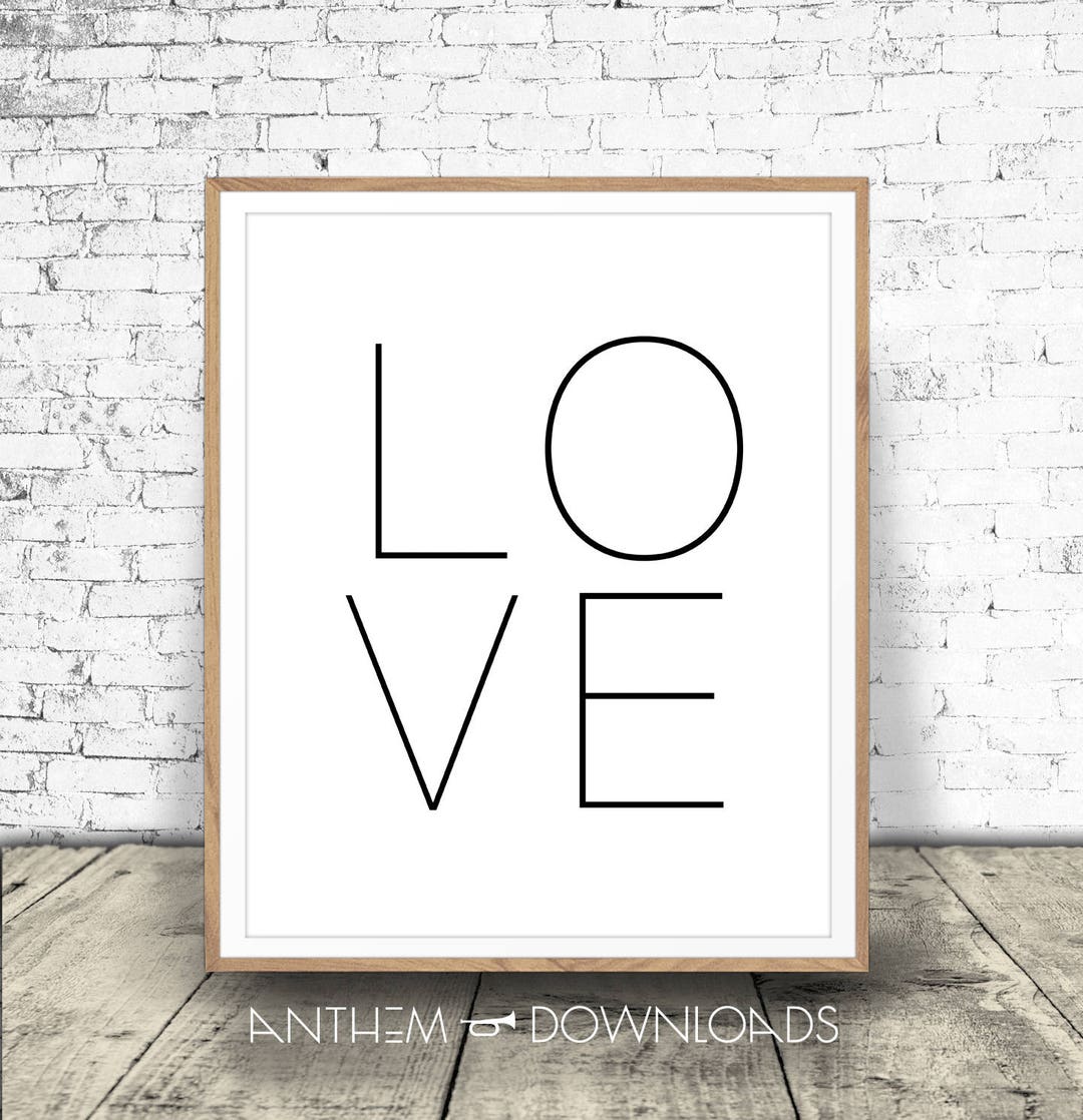 Printable Love Typography Art Print - Love Poster - LO VE Sign - Print ...
