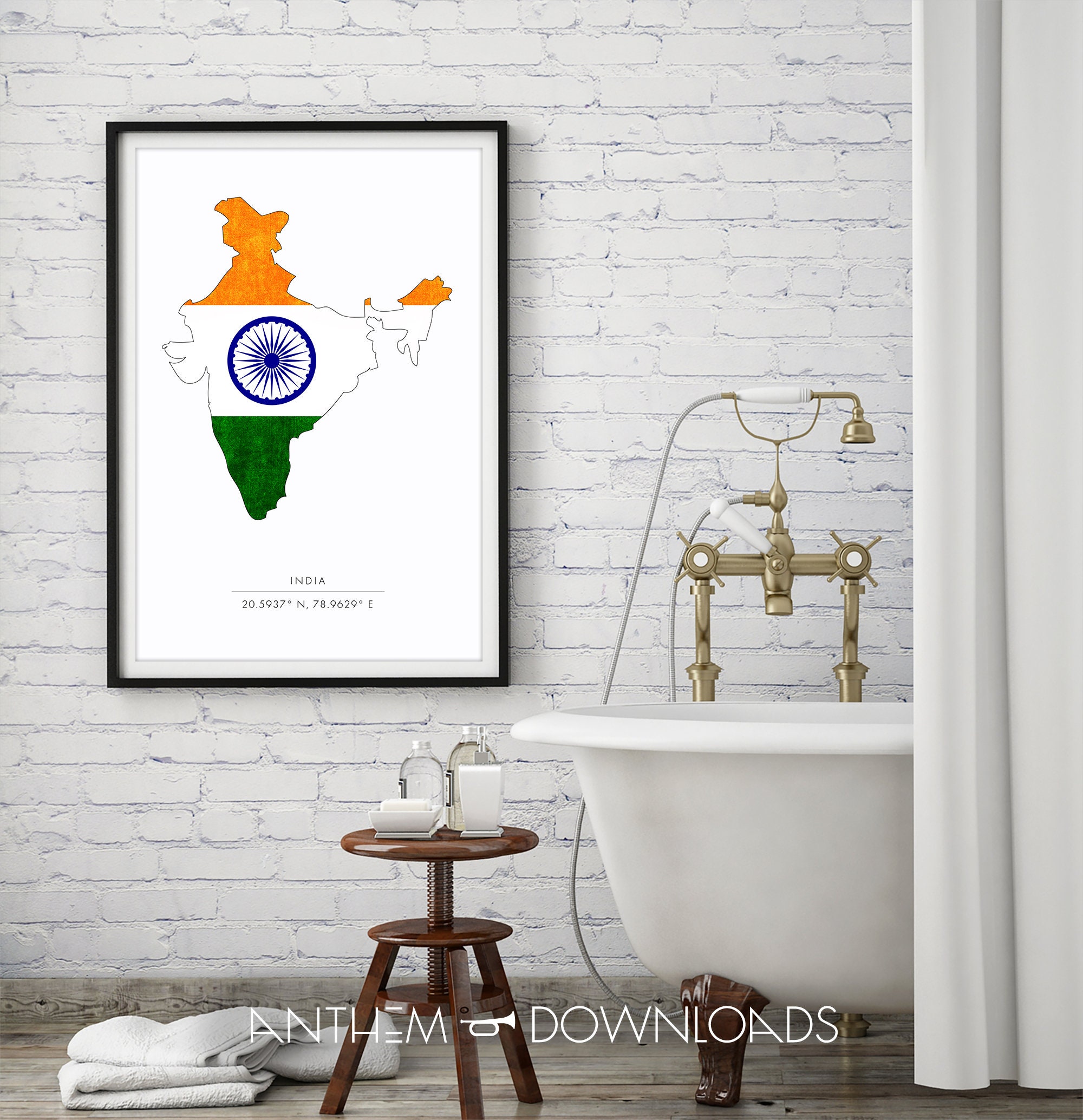 India Art Print - Digital Download - Map of India - Travel Poster ...