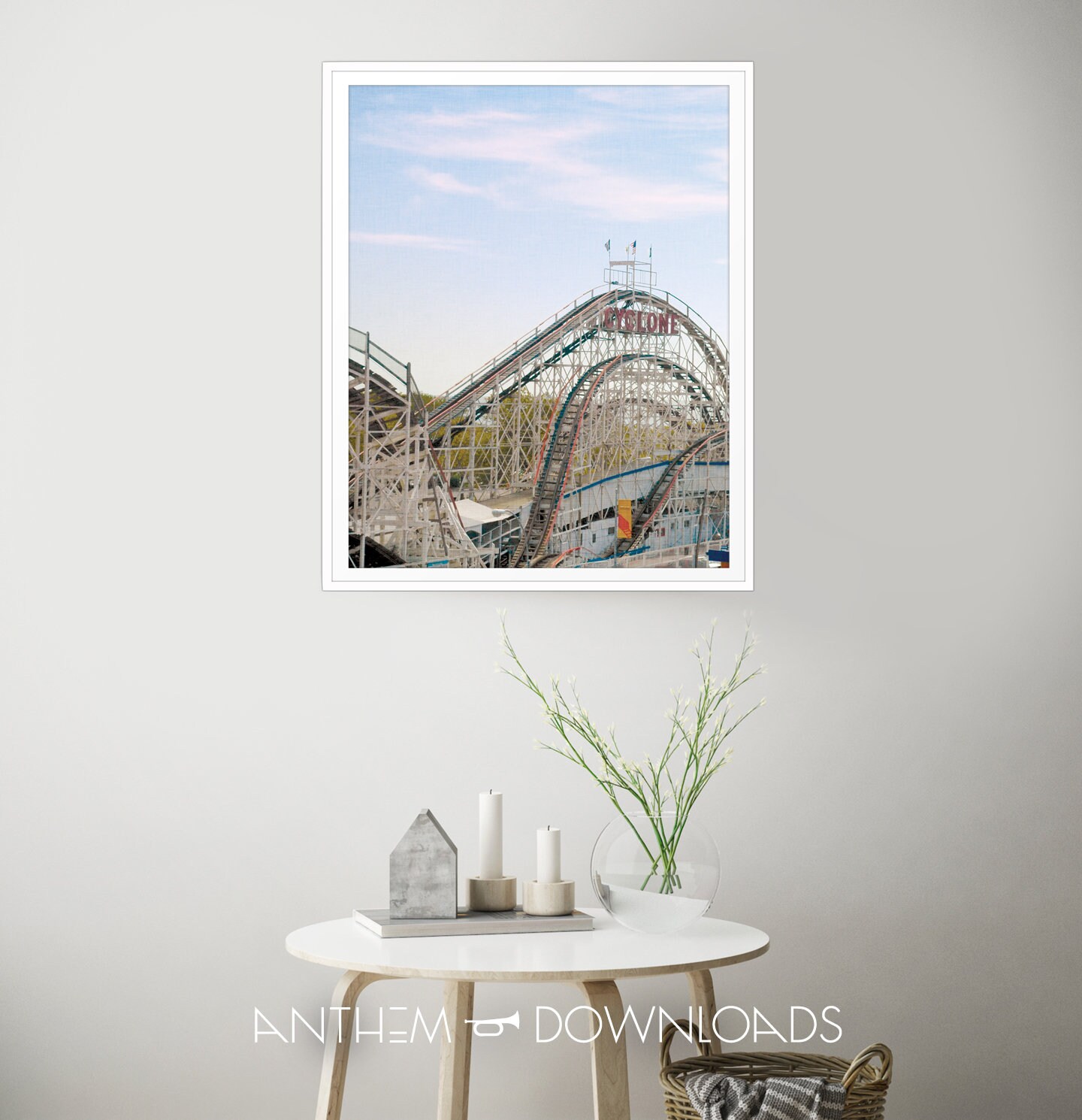 Rollercoaster Art Print the Cyclone Poster Coney Island - Etsy