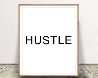 Hustle Print Hustle Printable Art Print Gold Wall Art Office - Etsy