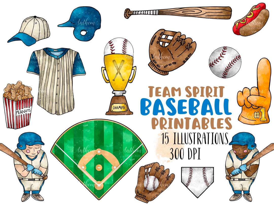 Watercolor Baseball Clipart - Sports Balls Download - Instant Download ...