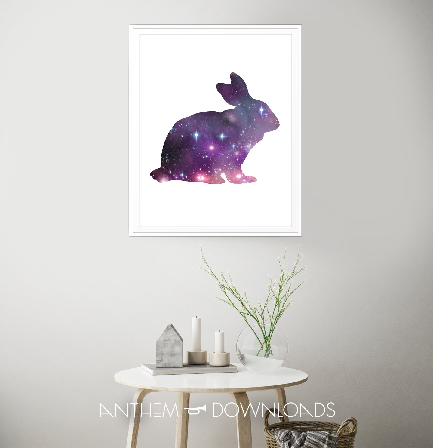 Printable Rabbit Galaxy Art - Galaxy Wall Art - Universe Poster ...